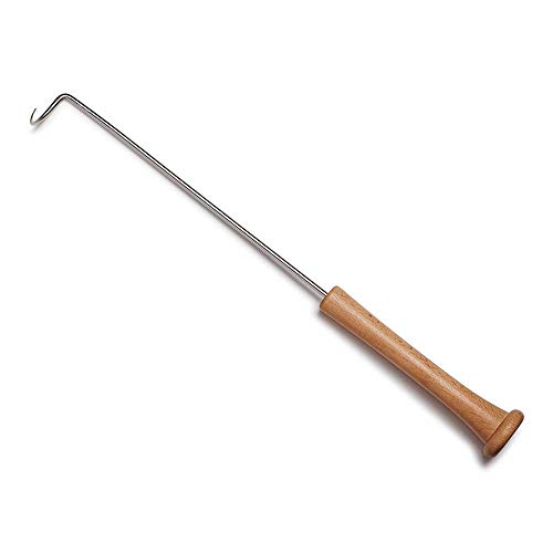 Baseball BBQ | 'The Hook' Grill Pigtail | BBQ Grilling Accessories & Utensils for Baseball Fans | Patented Wooden Bat Handle & Quality Stainless Steel for Dad | Add to Set