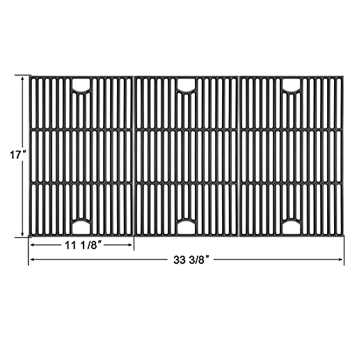 Hisencn 17 inch Grill Cooking Grates for Homedepot Nexgrill 720-0896 720-0896B 720-0896C 720-0896CP 720-0896E, Cast Iron Grate Grill Grid Replacement Parts for Nexgrill 720-0898 720-0898A - 3 Pack