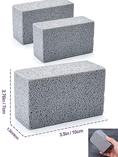 Safe Blackstone Griddle Scraper Cleaning Brick Block Kit - 3 Pack Ecological Clean Stone Magic Cleaner for Grill, Removing Stains BBQ,Pool,Racks,Baking Steel,Oven,Flat Top Cookers,Utensils,Toilet