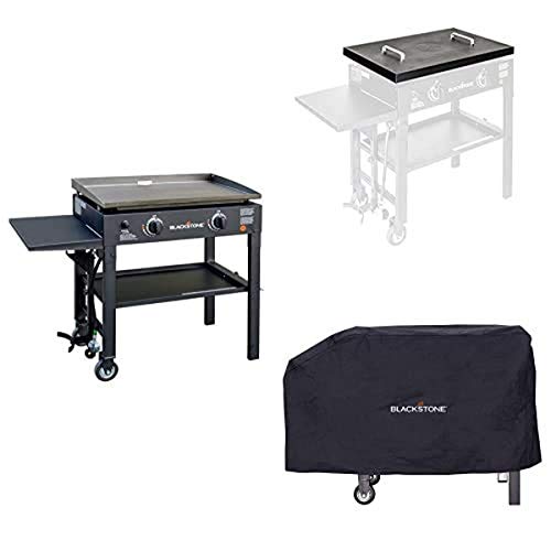 Blackstone 28 inch Griddle Combo - Blackstone 28 inch Outdoor Flat Top Gas Grill Griddle Station - 28" Hard Top Cover - 28" Heavy Duty Griddle Cover