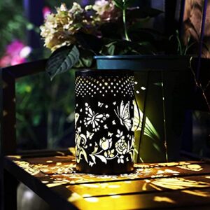 YJFWAL Solar Lantern Lights, Hanging Lights Outdoor, Pathway Lights, Solar Table Lights Waterproof, for Garden, Patio, Lawn, Yard, Deck, Tree, Party Decor (Warm White Butterfly