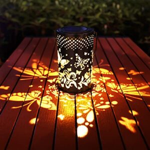 YJFWAL Solar Lantern Lights, Hanging Lights Outdoor, Pathway Lights, Solar Table Lights Waterproof, for Garden, Patio, Lawn, Yard, Deck, Tree, Party Decor (Warm White Butterfly