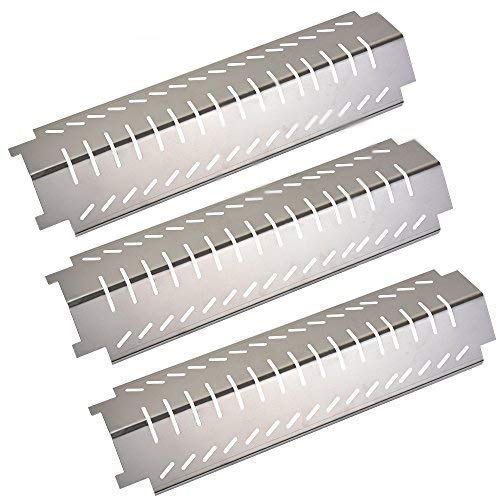 GasSaf Grill Heat Plate Replacement for Charbroil, Thermos, Centro, Costco Kirkland, 3-Pcs 15 inch Stainless Steel Tent Shield Plate Deflector, BBQ Burner Cover Barbecue Flame Tamer