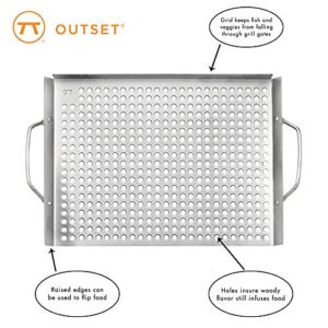 Outset 76632 Stainless Steel Grill Topper Grid, 11"x17"