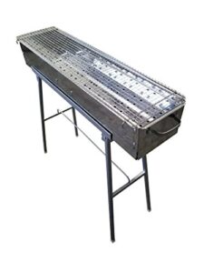 kayso home 32" steel portable charcoal kabob grill - yakitori grill, kebab grill, satay grill, shashlik skewer