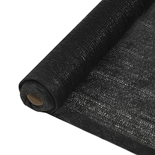 vidaXL Privacy Net，Balcony to Cover Sun Shade, UV-Proof, Weather-Resistant,Balcony Screen，Deck Balcony Privacy Screen Cover Fence,for Porch Deck, Outdoor, Backyard, HDPE 3.2'x82' Black