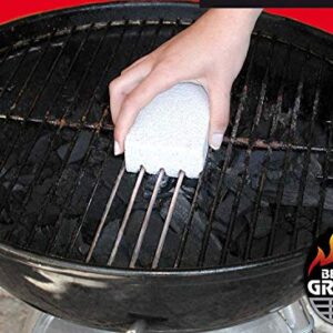 Better Grillin Scrubbin Stone Grill Cleaner Handle-Protect Hands & Nails When Scouring Grill with Three Scrubbin Stone