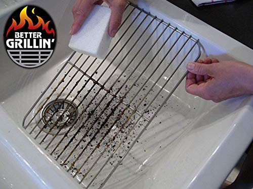 Better Grillin Scrubbin Stone Grill Cleaner Handle-Protect Hands & Nails When Scouring Grill with Three Scrubbin Stone