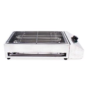 Commercial 1800W Electric Indoor Grill, Smokeless Grill Barbecue Oven Grill Stainless Steel For BBQ Equipment with Extra-Large Drip Tray 122° F-572° F