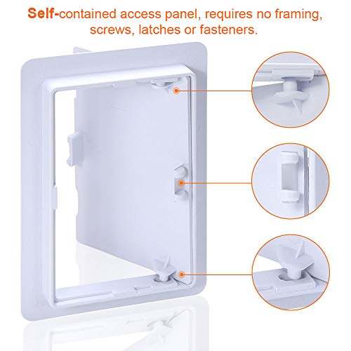 Suteck Plastic Access Panel for Drywall Ceiling 4 x 6 Inch Reinforced Plumbing Wall Access Doors Removable Hinged