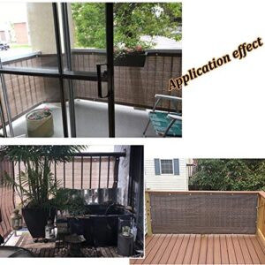 MAHFEI Privacy Screen, Shading Net 90% Shading Rate Privacy Protection   Sunscreen with Metal Holes Tear Resistance Terrace Balcony Railing (Color : Brown, Size : 0.9x2.7m)