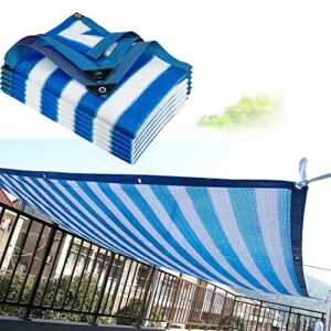 ljianw sun shade sail, custom size, balcony privacy screen fence pools deck shade sail patio cover 85% uv block wind protection, 2 colors (color : blue+white, size : 4x5m)