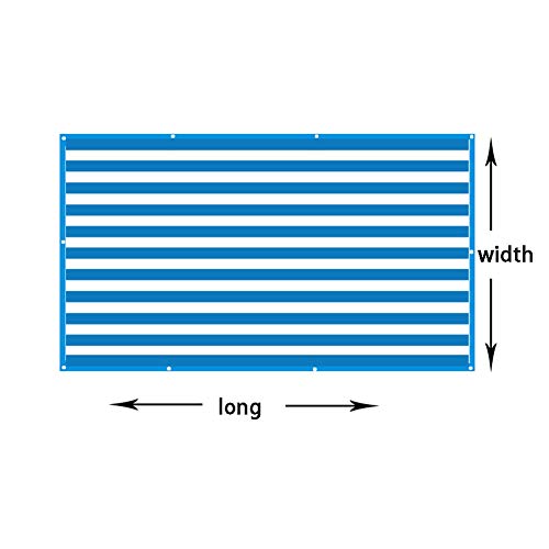 LJIANW Sun Shade Sail, Custom Size, Balcony Privacy Screen Fence Pools Deck Shade Sail Patio Cover 85% UV Block Wind Protection, 2 Colors (Color : Blue+White, Size : 4x5m)