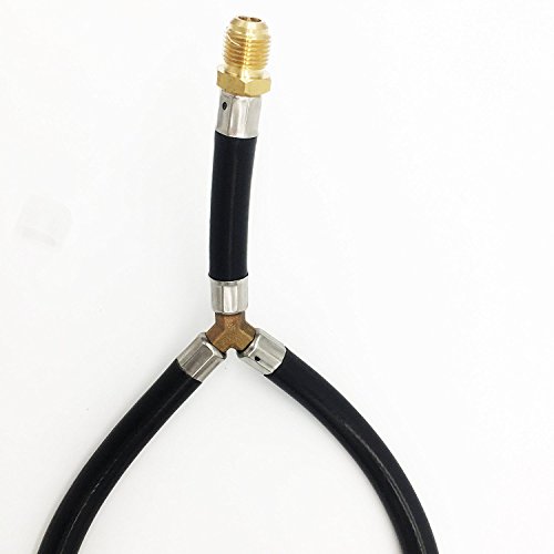 MeTer Star 3/8" Flare Gas Barbecue Grill Connection Flexible Hose Low Pressure Y Splitter Hose Assemly Parts Inlet Pipe for BBQ Stove