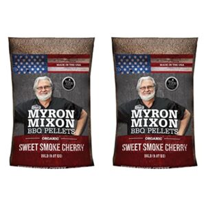 Myron Mixon Wood Pellets for Smoker and Grill | Cherry | Professional Quality Pellets for Smoker Grill, No Artificial Flavors or Additives | USA Made | 20 lb Bag x 2