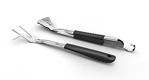 BBQ Dragon BBQ Utensil Tool Set - Grilling Tongs, Spatula, Fork, Pigtail Flipper, Combined in 2 Barbecue Grilling Accessorie BBQ Set, Heavy-Duty Grill Tools Sets