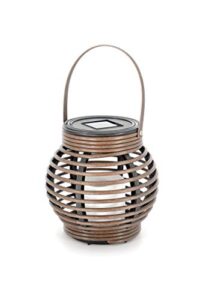 joyee garden ambient solar rattan basket candle lamp