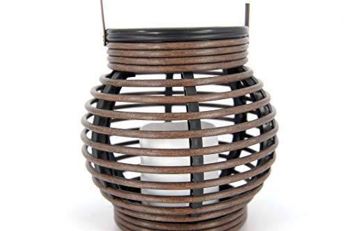 Joyee Garden Ambient Solar Rattan Basket Candle Lamp