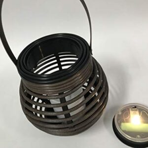 Joyee Garden Ambient Solar Rattan Basket Candle Lamp