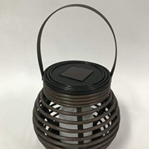 Joyee Garden Ambient Solar Rattan Basket Candle Lamp