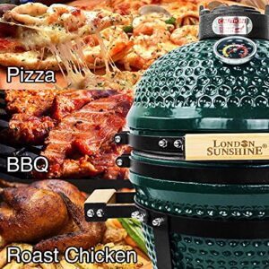 London Sunshine Ceramic Charcoal BBQ Kamado Griller - Portable Tabletop The Cadet Series Smoker