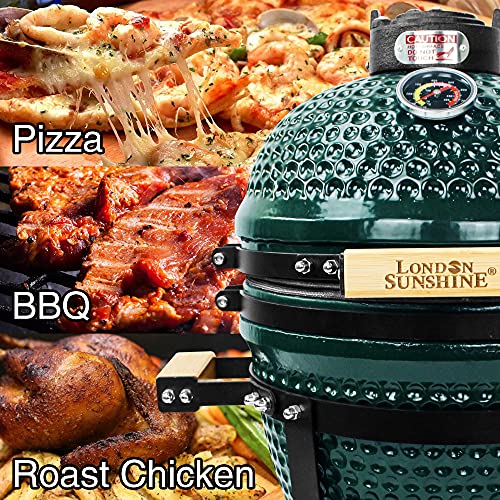 London Sunshine Ceramic Charcoal BBQ Kamado Griller - Portable Tabletop The Cadet Series Smoker