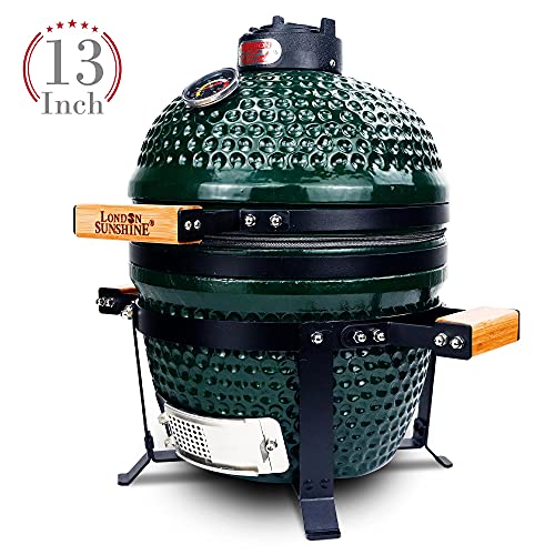 London Sunshine Ceramic Charcoal BBQ Kamado Griller - Portable Tabletop The Cadet Series Smoker