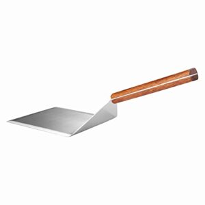 Homi Styles Extra Wide Spatula with Beveled Edges, Oversized Stainless Steel Spatula with Wood Handle for Skillets, Griddles & Grills, Pancake Flipper Spatula for Fish, Burgers & Omelet, 6 x 5-inches