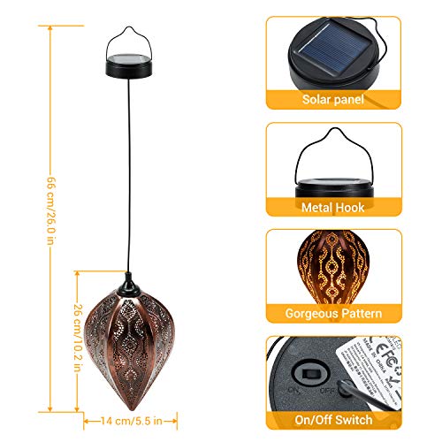 4 Pack Solar Garden Decor Hanging Lanterns Outdoor Waterproof