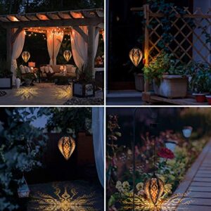 4 Pack Solar Garden Decor Hanging Lanterns Outdoor Waterproof