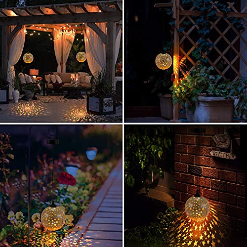 4 Pack Solar Garden Decor Hanging Lanterns Outdoor Waterproof