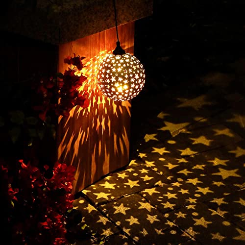 4 Pack Solar Garden Decor Hanging Lanterns Outdoor Waterproof