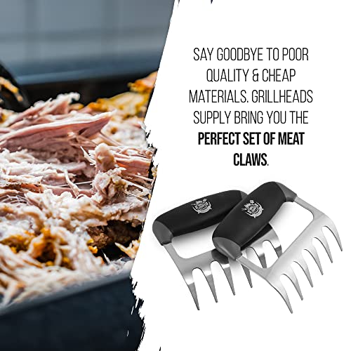 Grillheads Supply Co - Ultimate Metal Meat Claws, Heavy-Duty Grilling Meat Claws for Barbeque and Grill, Made of Heat Resistant and Easy to Clean Stainless Steel, Set of 2 Shredders