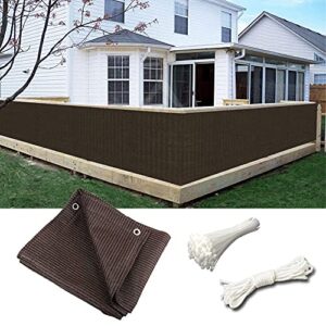 wuzming balcony privacy screen anti-uv outdoor windshield shade net with eyelets and rope, 50 sizes (color : brown, size : 100x600cm)