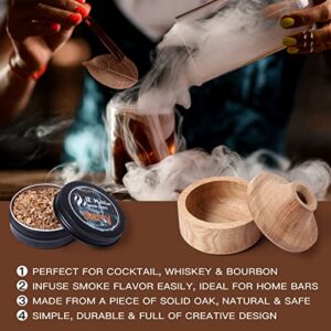 Cocktail Smoker Kit with Four Flavors Wood Chips, Drink Smoker Whiskey Smoker Infuser Kit for Cocktails, Whiskey, Bourbon, Wine, Meat, Salad, Cheese