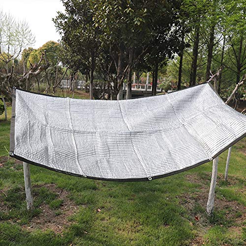 GZHENH- Shade Cloth Shading net，Fence Privacy Screen Aluminum Foil Mesh Fleshy Balcony Outdoor Sun Room Metal Hole Anti-UV Breathable Durable,Customizable (Color : Silver, Size : 3x6m)