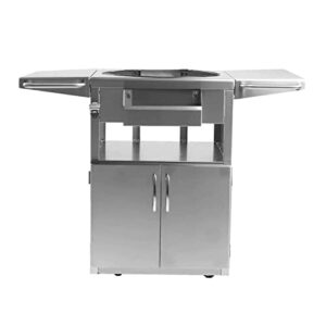 bbqguys signature stainless steel grill cart for 18-inch kamado grill - fits the blaze kamado, big green egg large, & kamado joe classic - bbq-kgc-ss