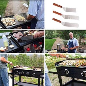 Stainless Steel Metal Spatula Burger Turner Spatula,Burger Flippers,Solid Cooking Spatula,Perforated Cooking Spatula and Griddle Spatula，Hamburger Turner with wooden handle for Barbecue, Steak, Pizza