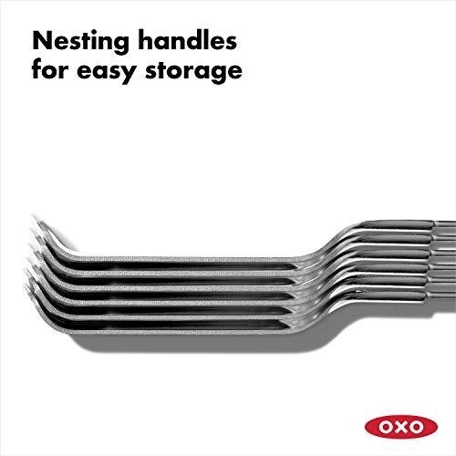 OXO Good Grips Grilling Tools, Stainless Steel Grilling Skewers - Set of 6