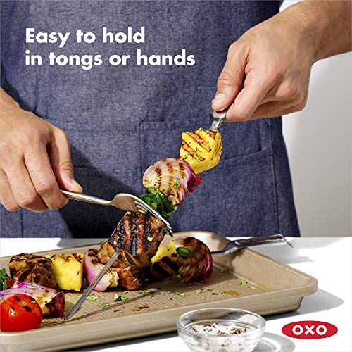 OXO Good Grips Grilling Tools, Stainless Steel Grilling Skewers - Set of 6