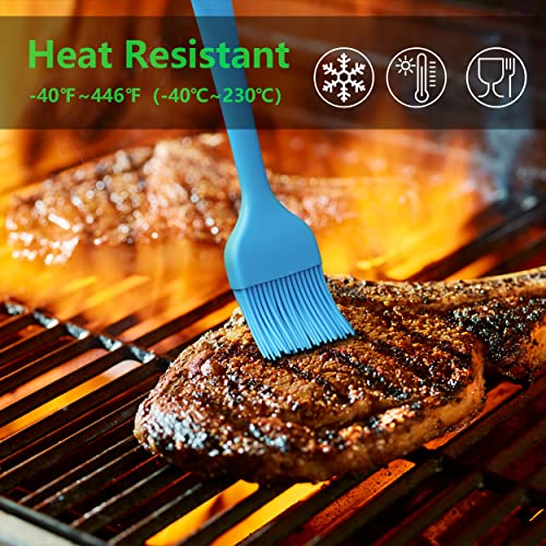 ORYVID Silicone Pastry Brush for Baking -Basting Brush for Cooking Grill BBQ -Spread Egg Wash, Melted Butter, Oil, Sauce, Marinade -Heat Resistant, BPA Free, Dishwasher Safe -Set of 2, Blue & Green