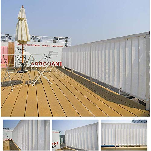 White Balcony Privacy Fence Screen Screening Cover, Screen Cover for Outdoor Shade Sun Protection Windscreen, Mesh Fabric 80% Blockage (Size : 4Mx6M)