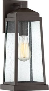 quoizel rnl8407wt ravenel outdoor wall sconce lighting, 1-light, 100 watt, western bronze (16"h x 7"w)