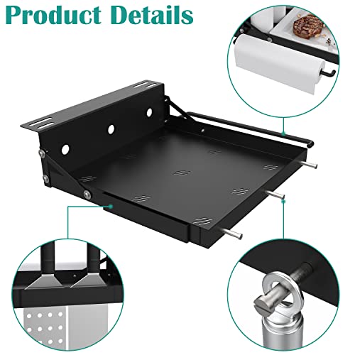 EasiBBQ Side Shelf for Blackstone 17" 22" 28" Griddle, Griddle Caddy Accessories for Blackstone Propane Table Top Griddle, Extra Room for Cooking Needs