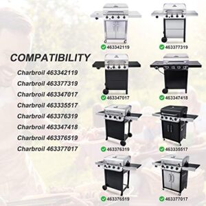 Adviace Grill Parts Kit Compatible with Charbroil 463342119 463377319 463347017 463335517 463376319 463347418 463376519 Grills, 4-Pack Grill Burners & Heat Plates & Ignitors, 3-Pack Crossover Tubes