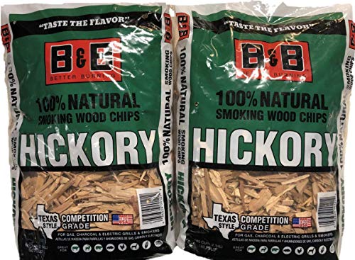 B&B Hickory Wood Smoking Chips - 100% Natural, Competition Grade Bundle - Pack of 2