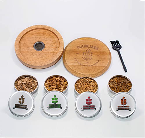 Cocktail Smoker - The Original Smoke Infuser for Drinks - Includes 4 Flavors Of Wood Chips for Whiskey, whiskey gifts for men, Bourbon Smoker Kit, Old Fashioned Smoker Kit, Organic Wood Chips for Whiskey, Bourbon, wine and BBQ,Flavor Drink Smoker Include