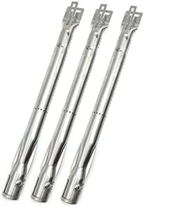 adjustaburner gas grill burner universal stainless steel tube (pack of 3) extends from 14" to 19" bbq replacement parts for nexgrill, brinkmann, dyna-glo, and most gas grill models