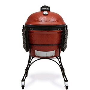 Kamado Joe BJ24RH Big Joe I 24-inch Charcoal Grill with Cart and Side Shelves, Blaze Red