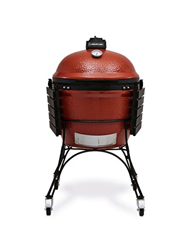 Kamado Joe BJ24RH Big Joe I 24-inch Charcoal Grill with Cart and Side Shelves, Blaze Red